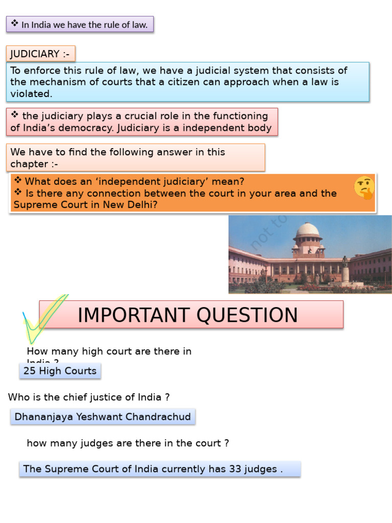 Civic Chapter 4 Judiciary Note (Class 8) | PDF | Judiciaries | Supreme ...