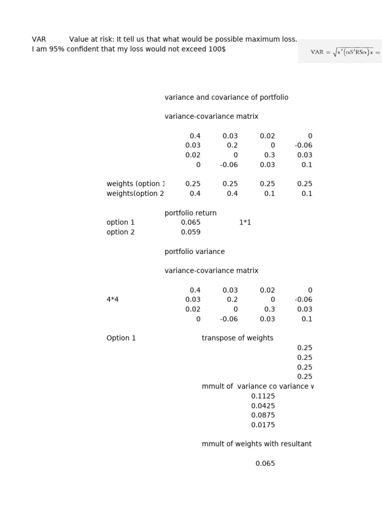 VAR Lecture 11122024 122611pm | PDF | Covariance | Variance