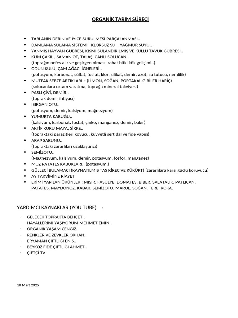 Organi̇k Tarim Süreci̇ | PDF