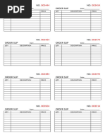 Order Slip Template for Businesses | PDF | Finance & Money Management