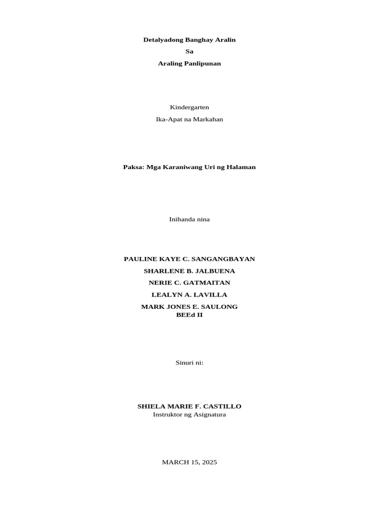 DLP Kindergarten Ap Q4 W2 | PDF