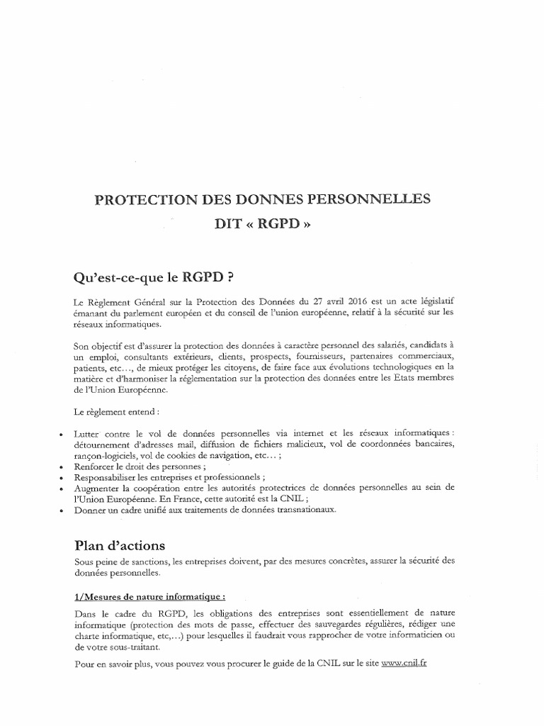 Note Information RGPD | PDF