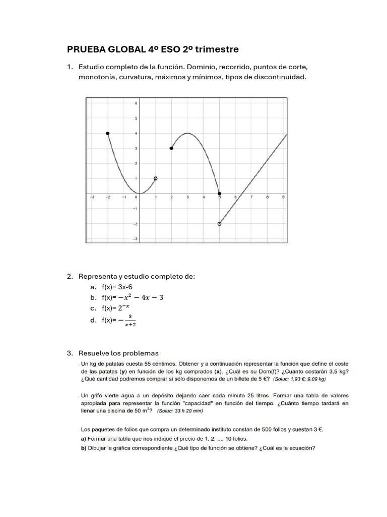 Ev2.3 2º Prueba Global Funciones+Combinatoria+Sistemas | PDF