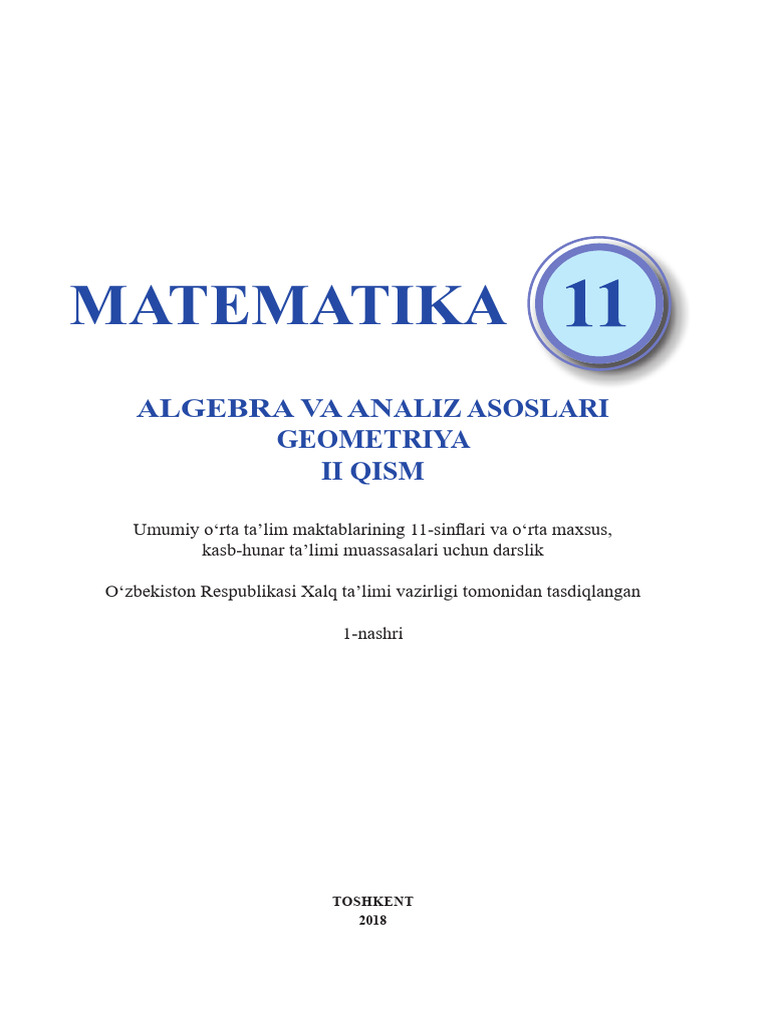 matematika-11-algebra-va-analiz-asoslari-geometriya-i-qism-1 | PDF