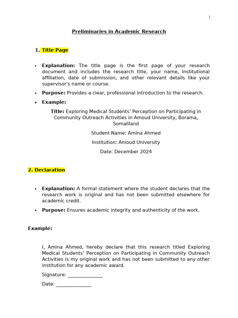 Academic Research Document Structure | PDF