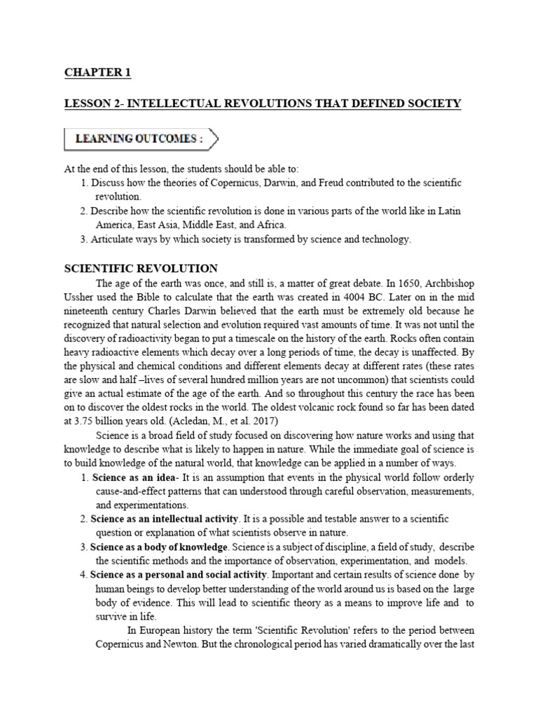 Chapter 1 Lesson 2 Scientific Revolution | PDF | Science | Heliocentrism