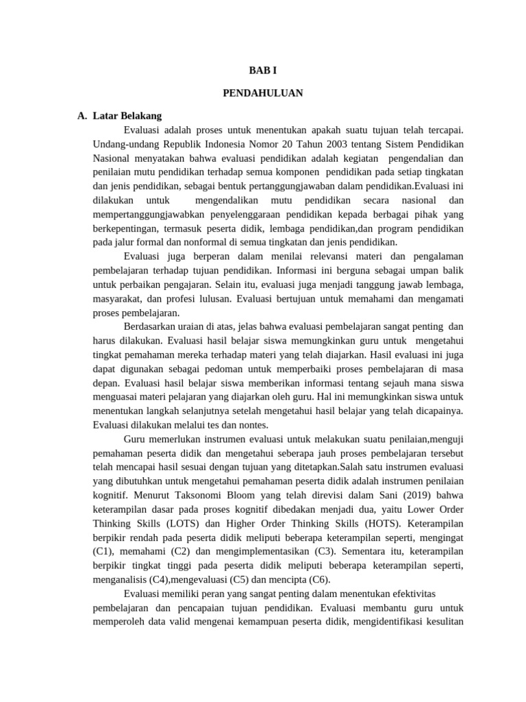 Laporan Evaluasi | PDF