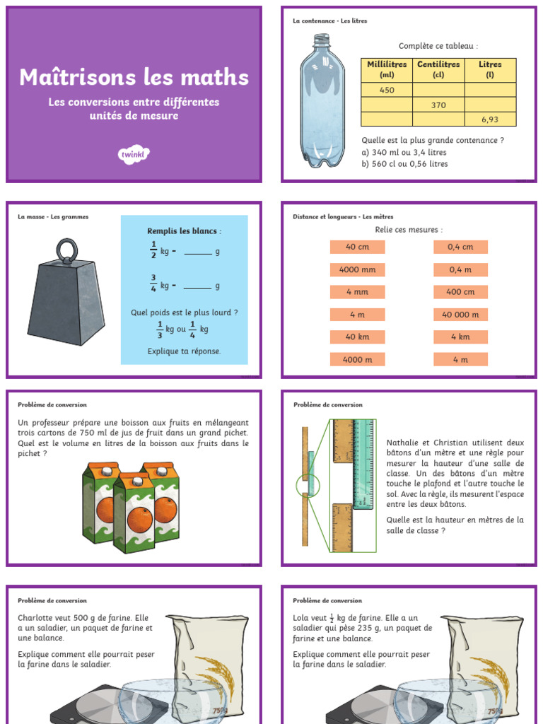 Conversions de mesures en mathématiques | PDF | Litre | Grandeur physique