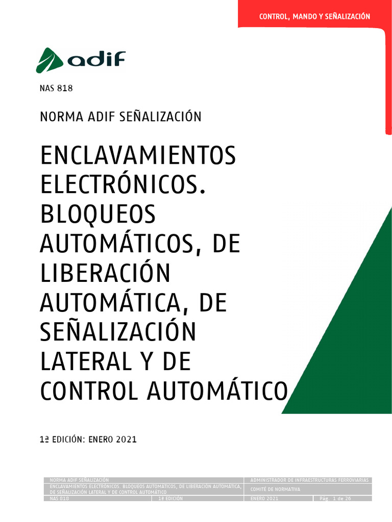 NAS 818 - Bloqueos Automáticos | PDF | Infraestructura de transporte ...