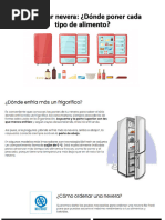 Acomodo Correcto de Alimentos en el Refrigerador | PDF | Refrigerador | Alimentos