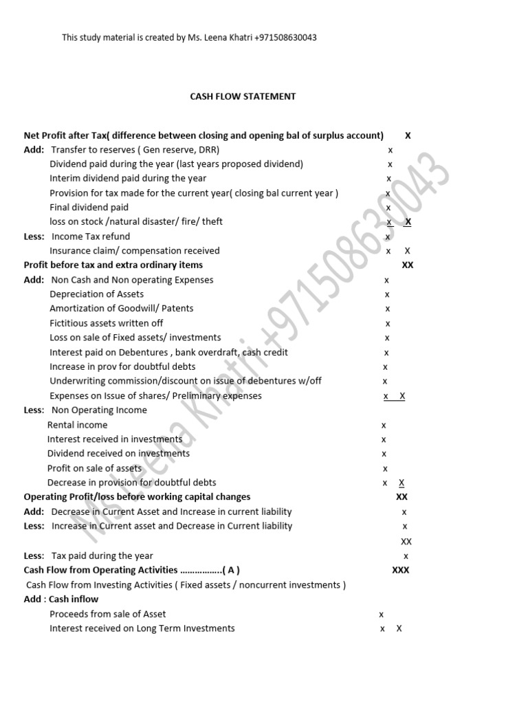 Cash Flow Statement Analysis Guide | PDF | Dividend | Expense