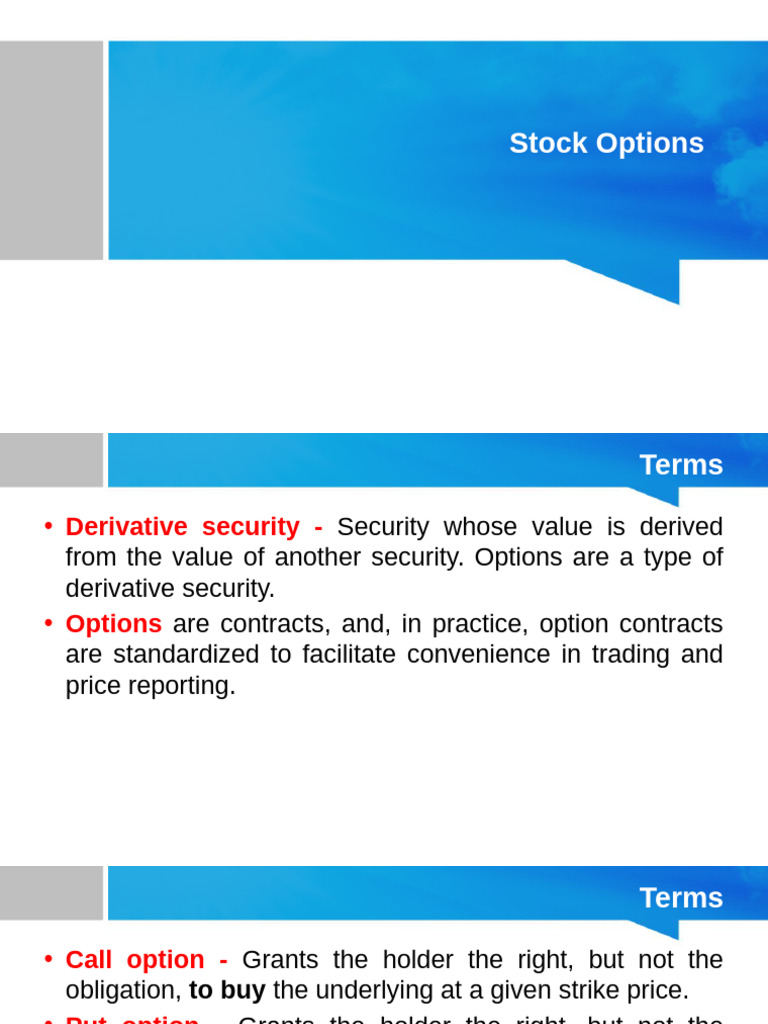CH11 - Stock Options | PDF | Option (Finance) | Put Option