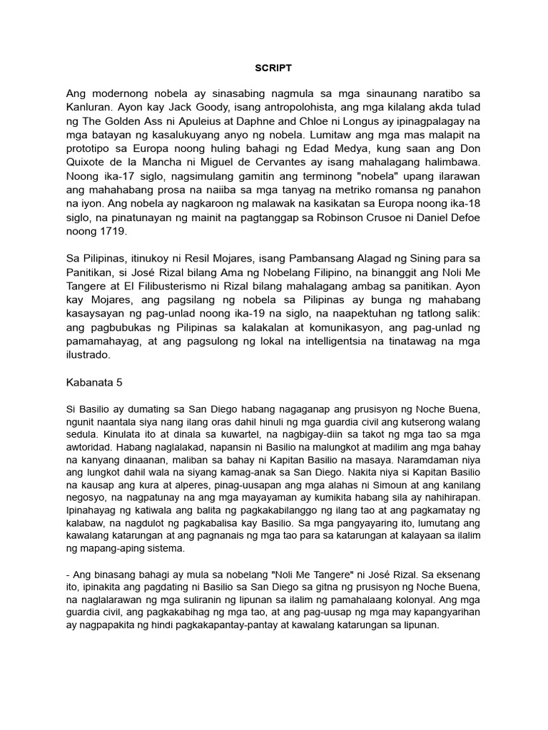 SCRIPT - Filipino | PDF
