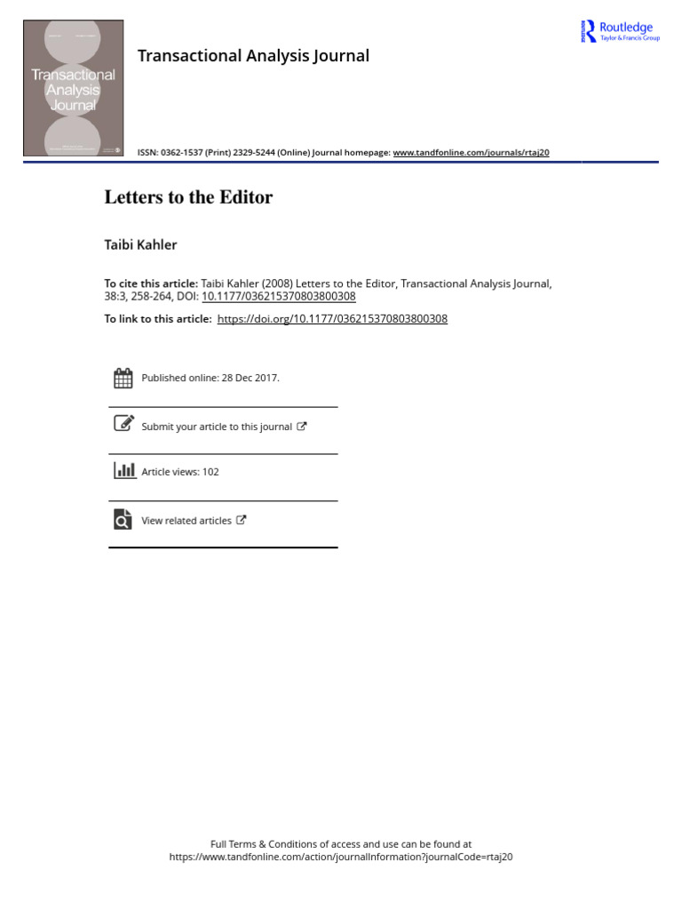 Taibi KAHLER - Letter to editor - 2017 | PDF | Theory | Science