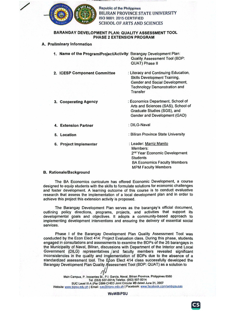 Approved Extension Proposal For BDP Phase 2 | PDF