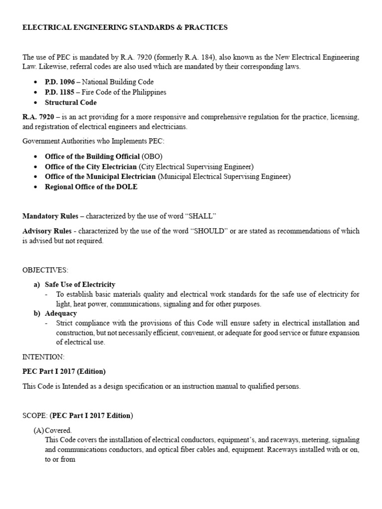Electrical Engineering Standards - Prelim | PDF | Combustion | Fires