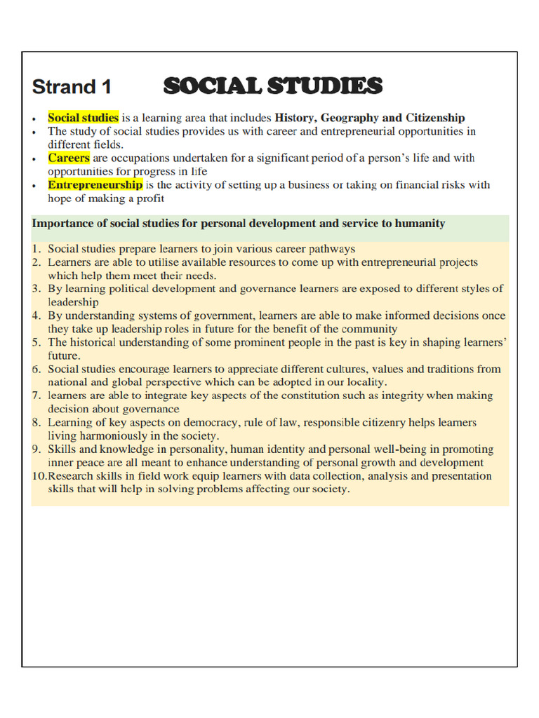 Grade 7 CBC Social Studies Notes by Vyntex Technologies | PDF