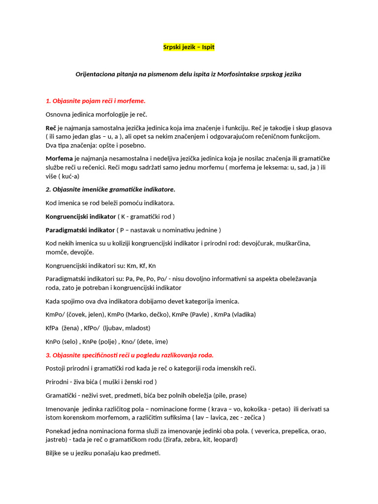 srpski ispit | PDF
