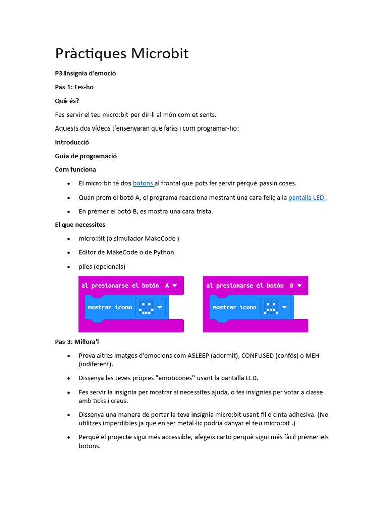 Pràctiques Microbit | PDF