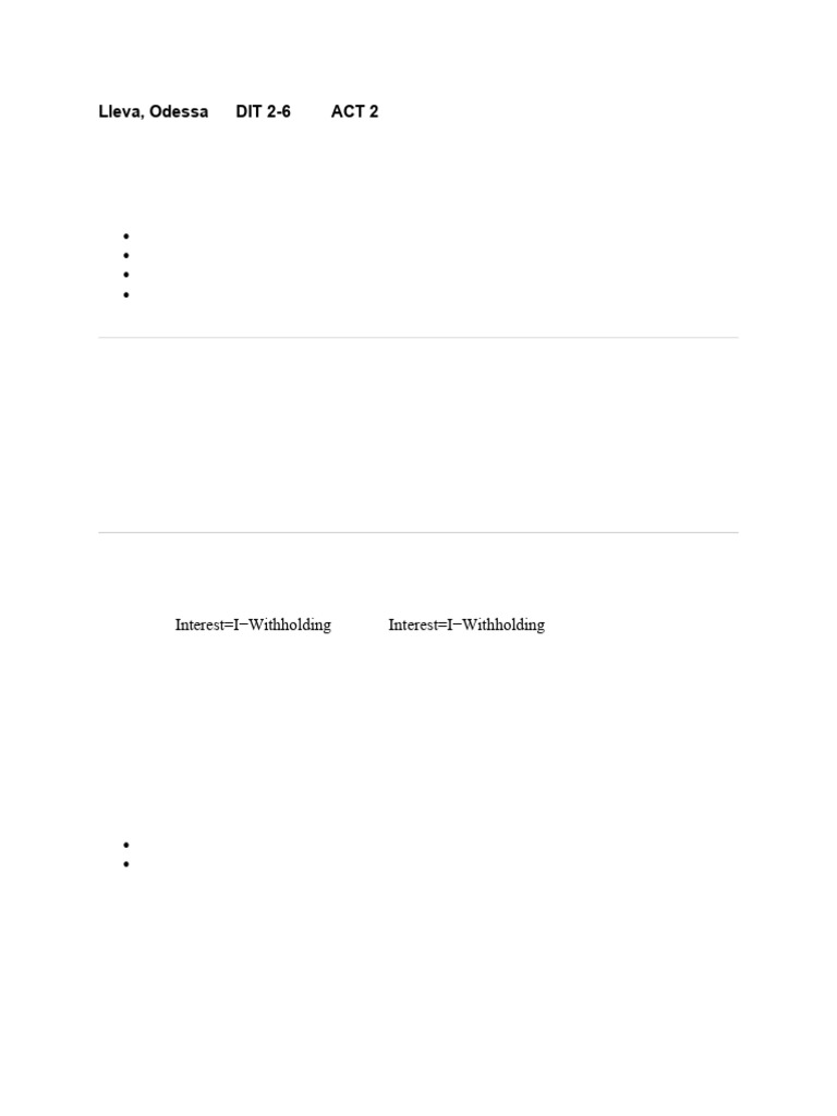 Calculating Withholding Tax and Net Interest | PDF