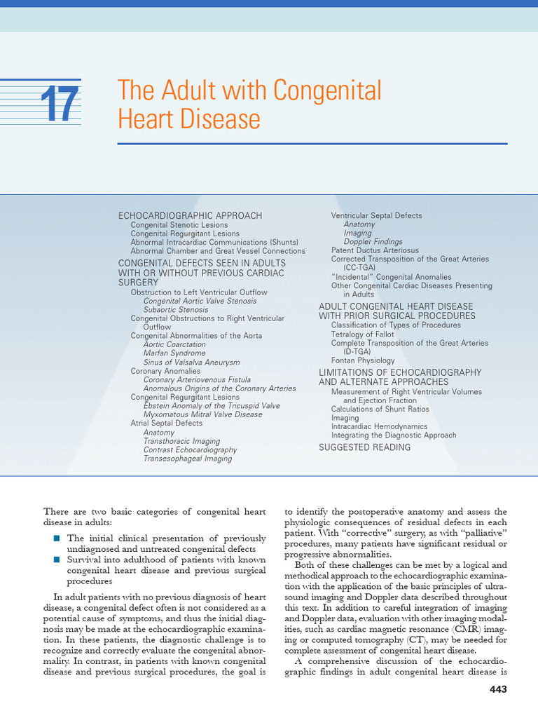 Capítulo 17 Enfermedades Congénitas Del Adulto | PDF | Heart Valve | Congenital Heart Defect