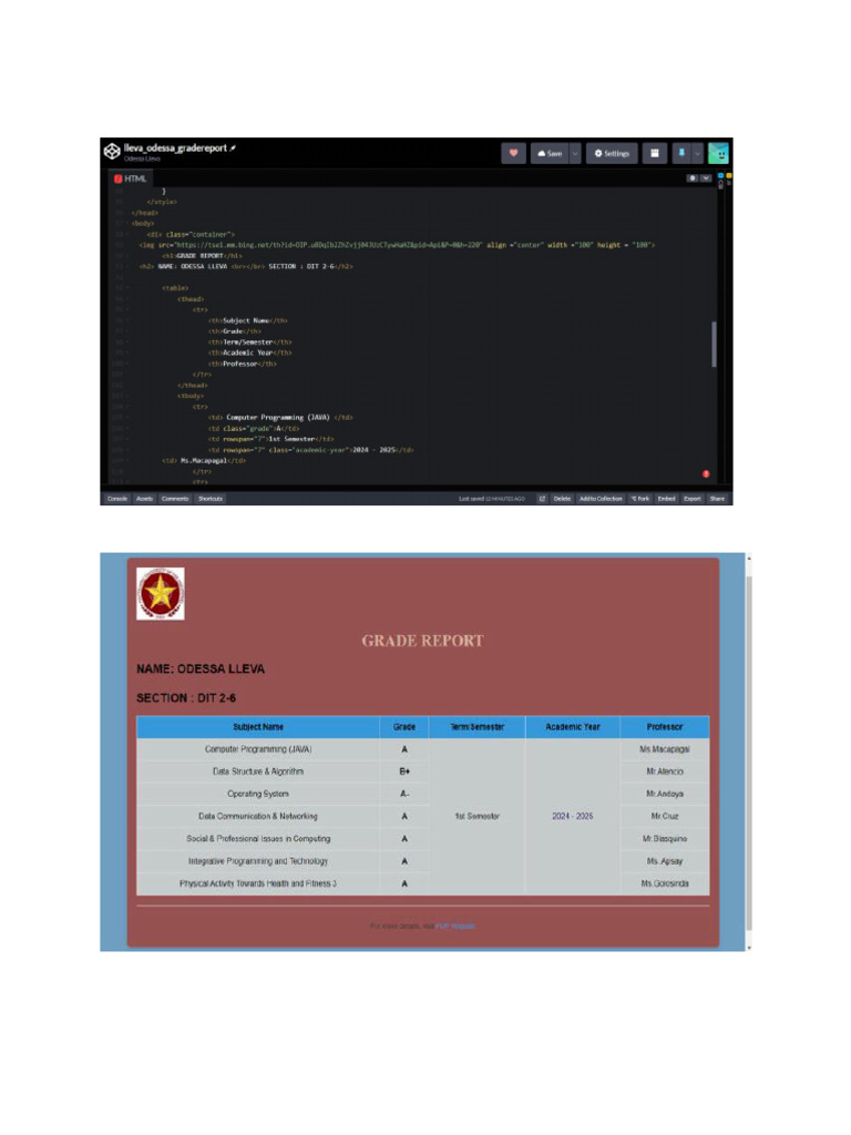 Lleva Odessa GradeReport | PDF
