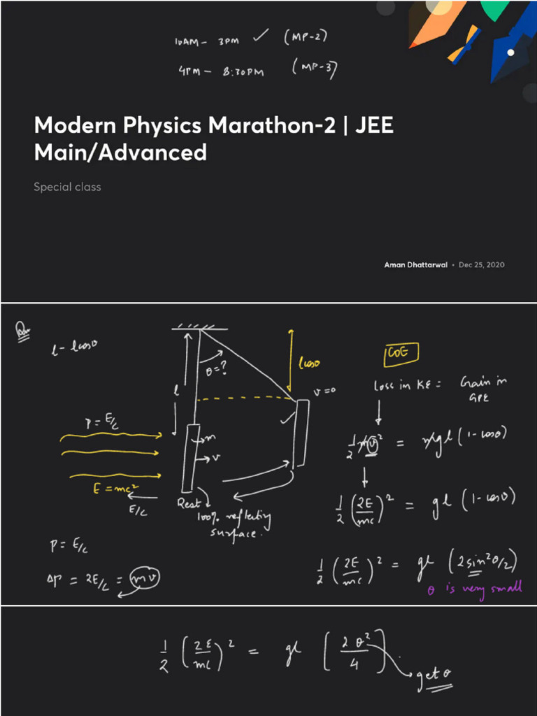 Modern Physics Marathon2 JEE MainAdvanced With Anno | PDF