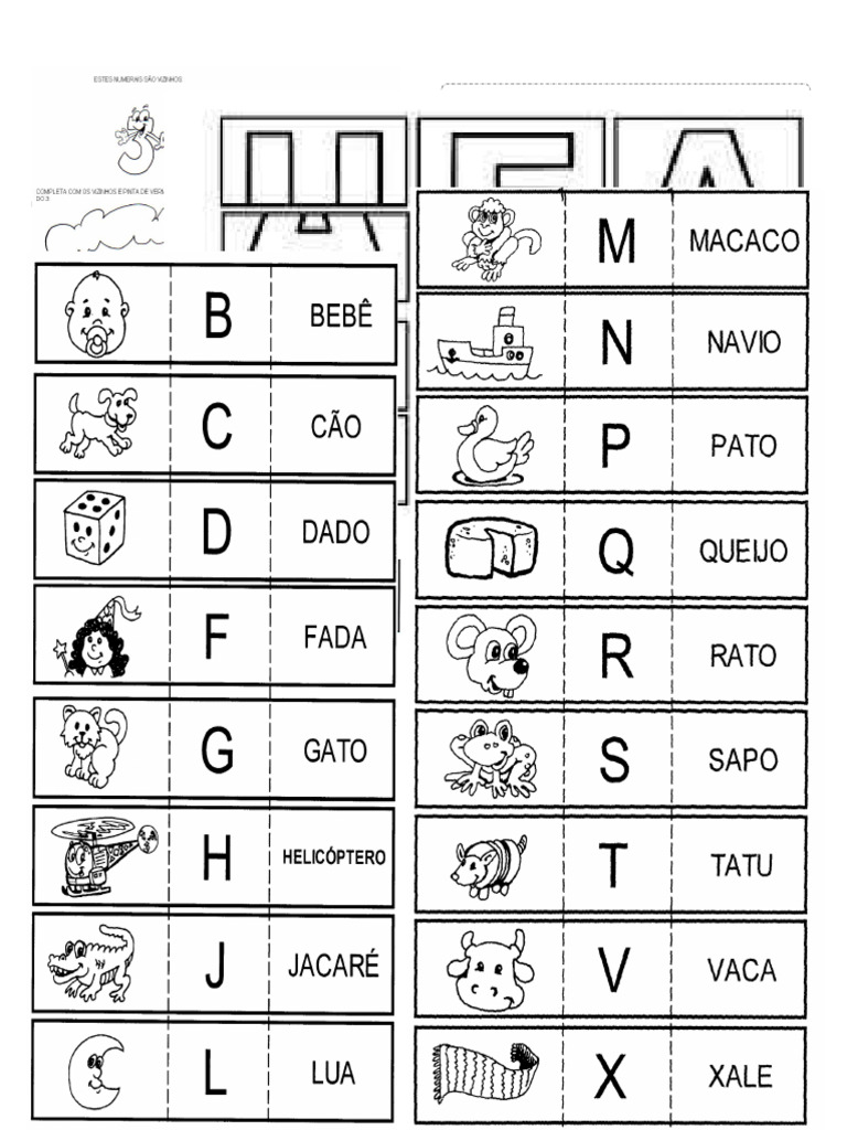 ABC - Ilustrado Recorte, Monte e Cole | PDF