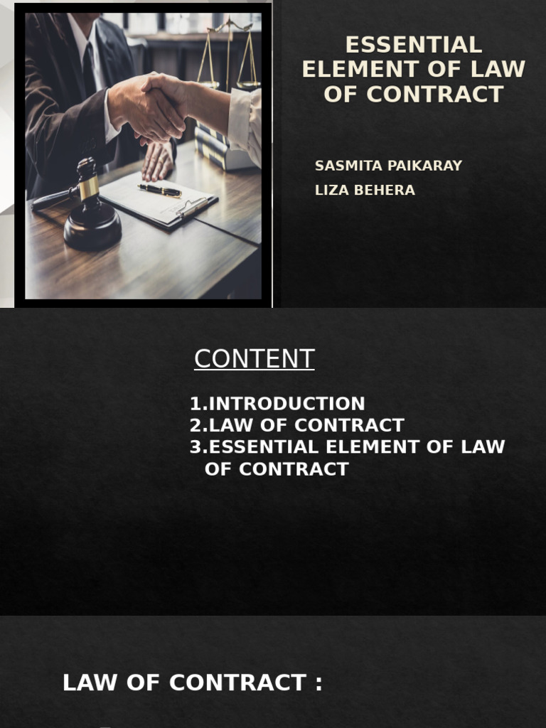 Essential Element of Law of Contract | PDF