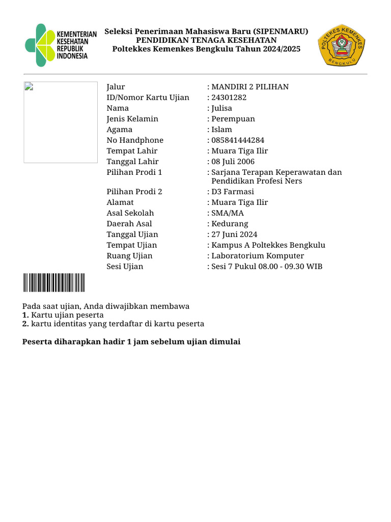 Login SIPENMARU Poltekkes 2024/2025 | PDF