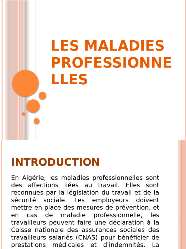 Maladies Professionnelles en Algérie | PDF | Maladies et troubles