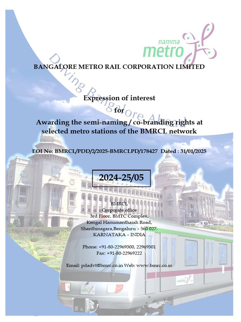 Tender Document - Semi Naming Rights of BMRCL Metro Stations - 08-02-25 ...