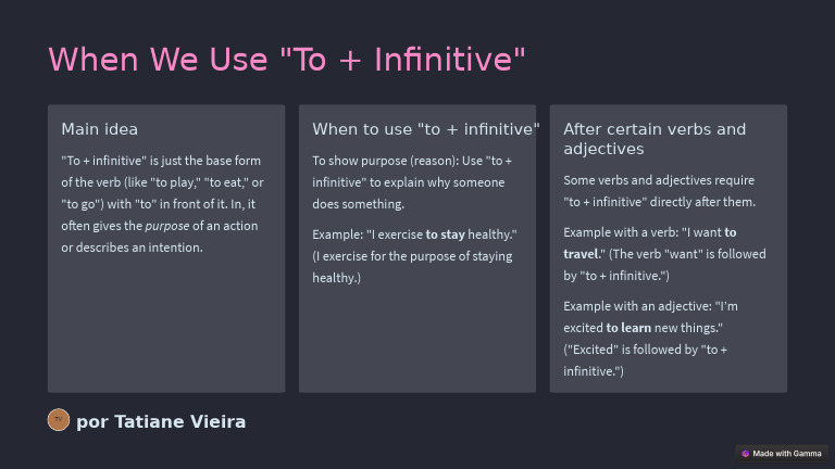 Using "To + Infinitive" Correctly | PDF
