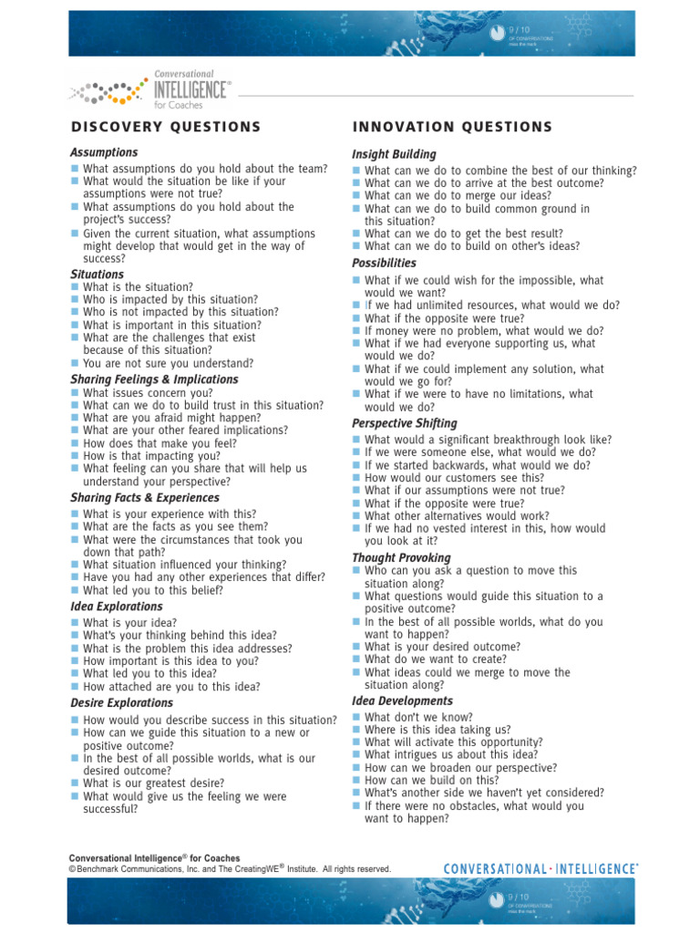 Discovery Innovation Questions | PDF | Thought | Psychology