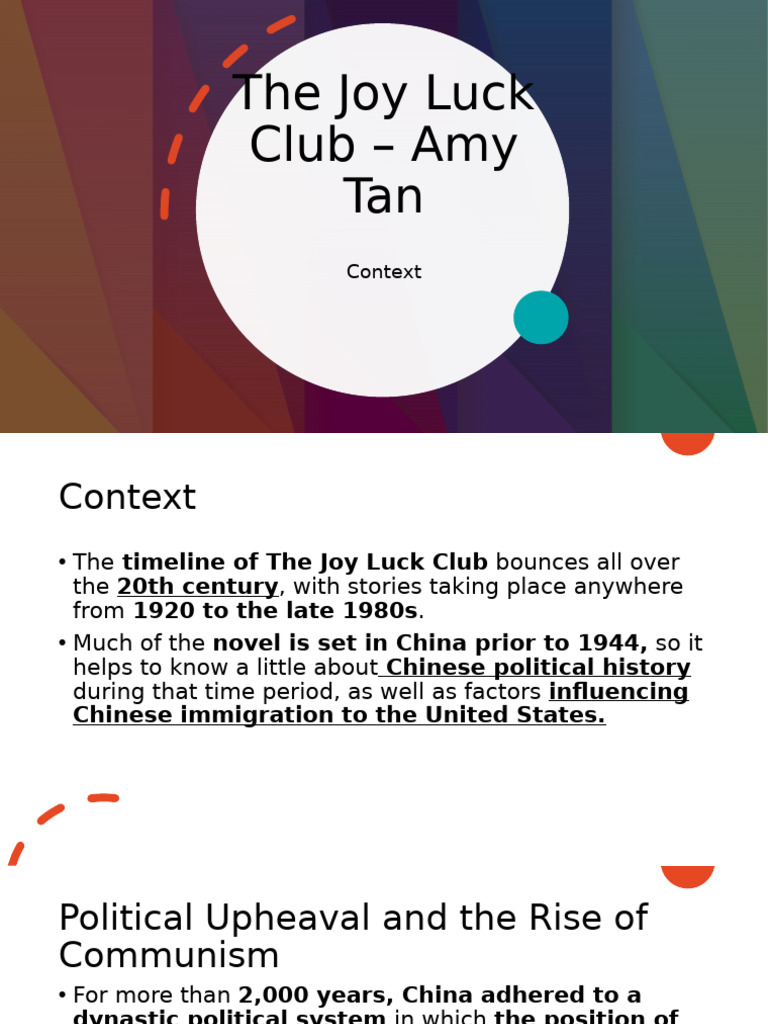 The Joy Luck Club - Context | PDF | China | World Politics