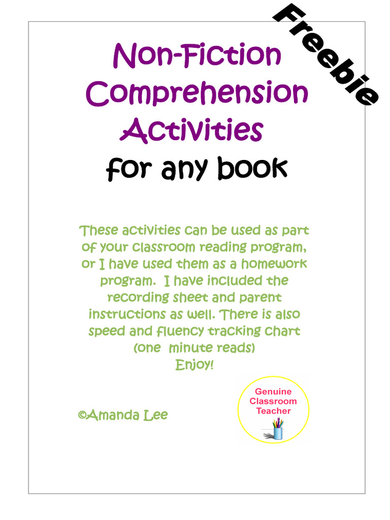 Non-Fiction Comprehension Activities: For Any Book | PDF | Writing ...