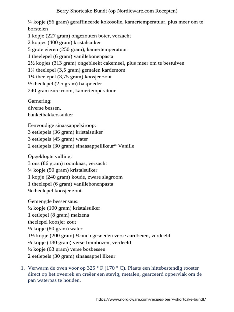 Berry Shortcake Bundt (Op Nordicware - Com Recepten) | PDF