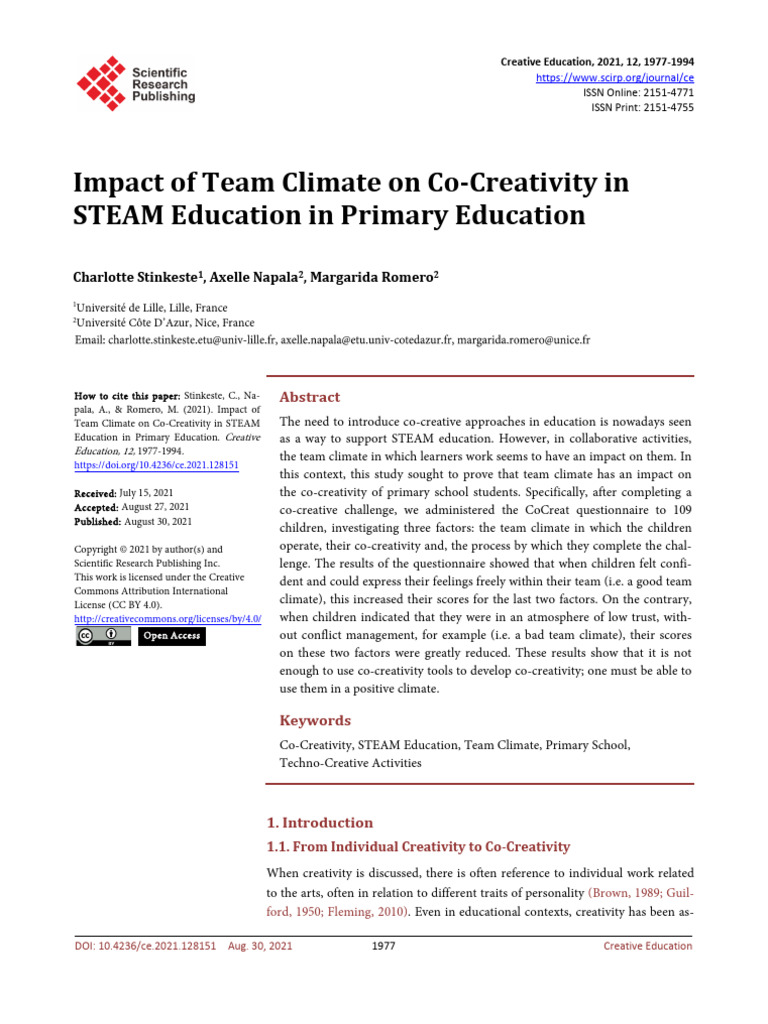 Team Climate On Creativity | PDF | Creativity | Normal Distribution