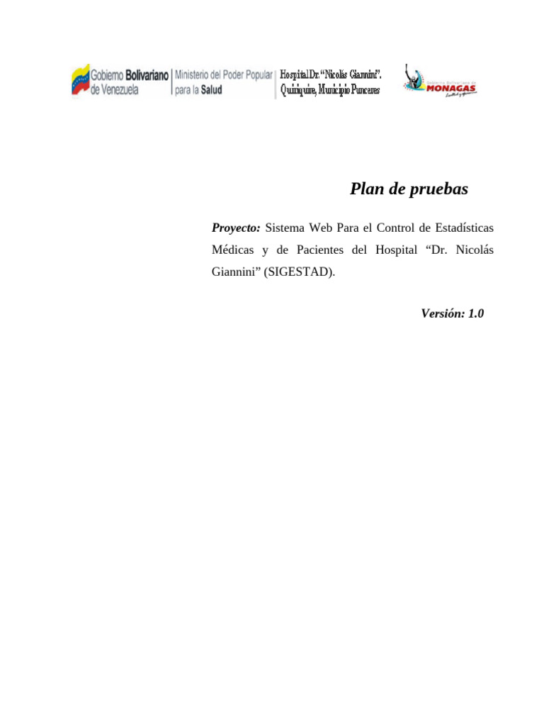 Plan de Pruebas Sigestad | PDF | Servidor (Computación) | Mi sql