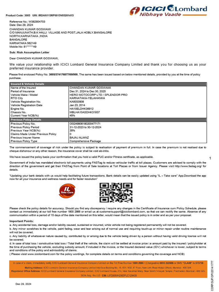 3005_374176877_00_000KA50S0908 | PDF | Insurance | Pro Rata