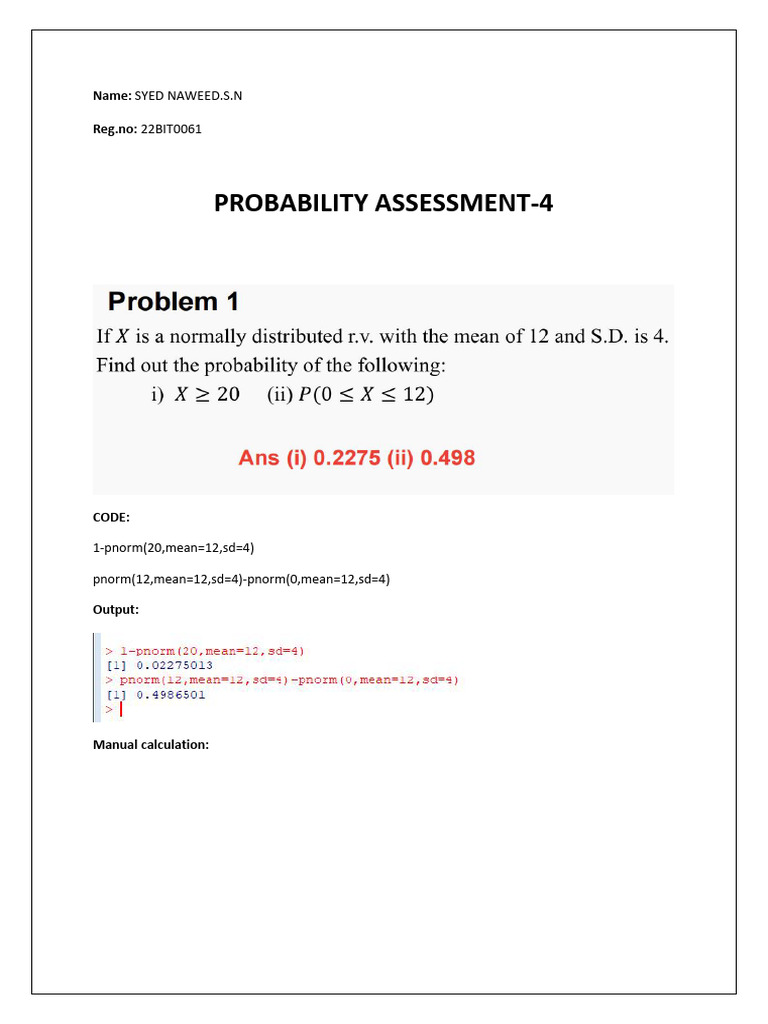Probab ASSESS4 | PDF