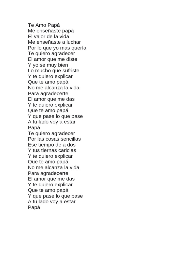 Te Amo Papá | PDF