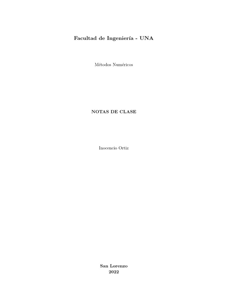 Notas de Clase-MN | PDF | Matriz (Matemáticas) | Sistema de ecuaciones ...