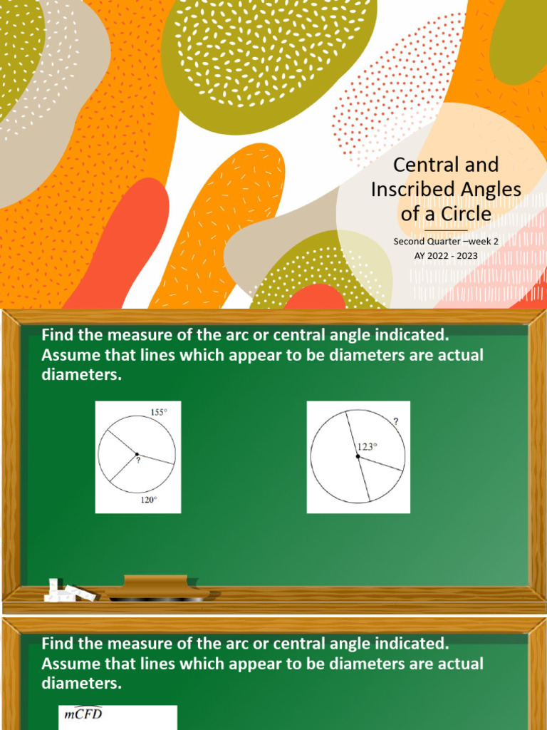 Central and Inscribed Angles Explained | PDF