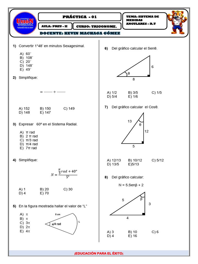 Trigonometría - Preu-Ii - Pract Intro - Ib - Sec | PDF