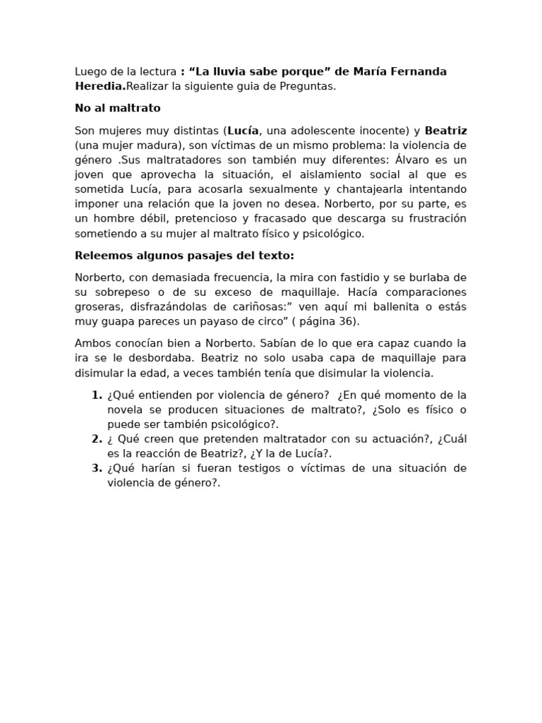 pregunta la lluvia sabe porque | PDF