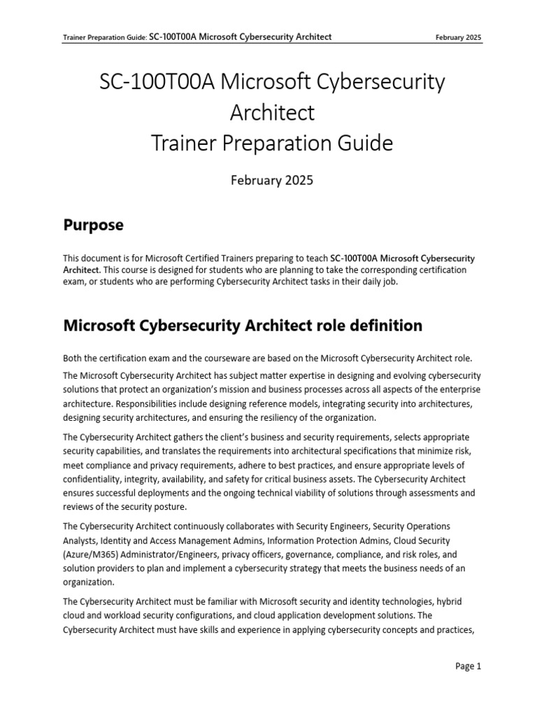 SC 100T00A ENU TrainerPrepGuide | PDF | Computer Security | Security