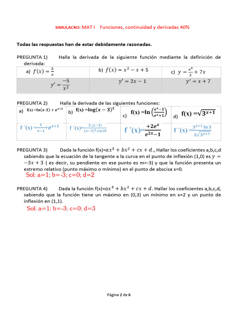 Simulacro U4U5U6 | PDF | Derivado | Conjunto convexo