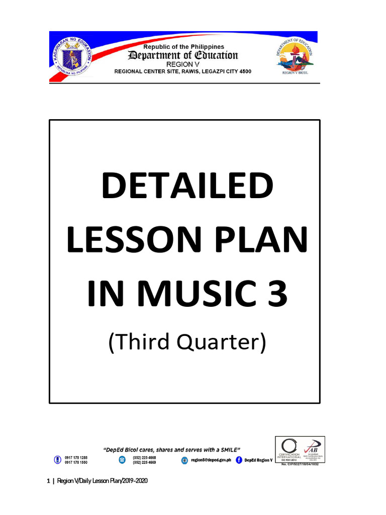 Grade 3 Detailed Music Lesson Plan | PDF | Singing | Musical Instruments
