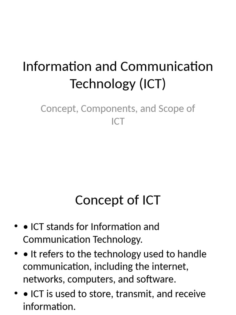 ICT Concept Components Scope | PDF
